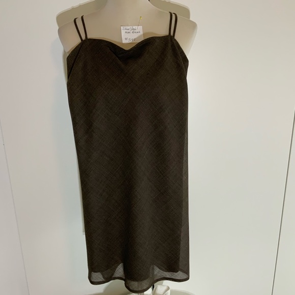 Shin Choi | Dresses | Shin Choi Tstrap Brown Linen Mini Dress Size 4 ...
